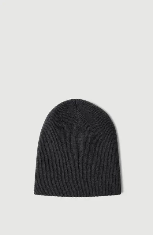 Brunello Cucinelli Cashmere English Rib Knit Beanie - Lignite Grey