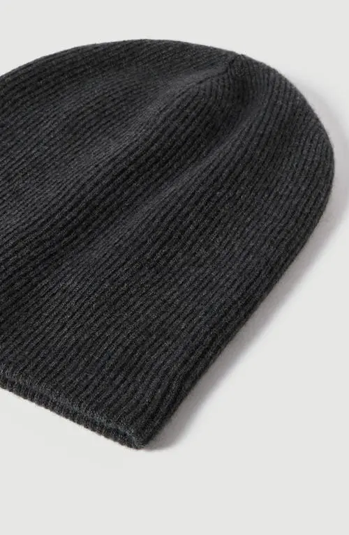 Brunello Cucinelli Cashmere English Rib Knit Beanie - Lignite Grey