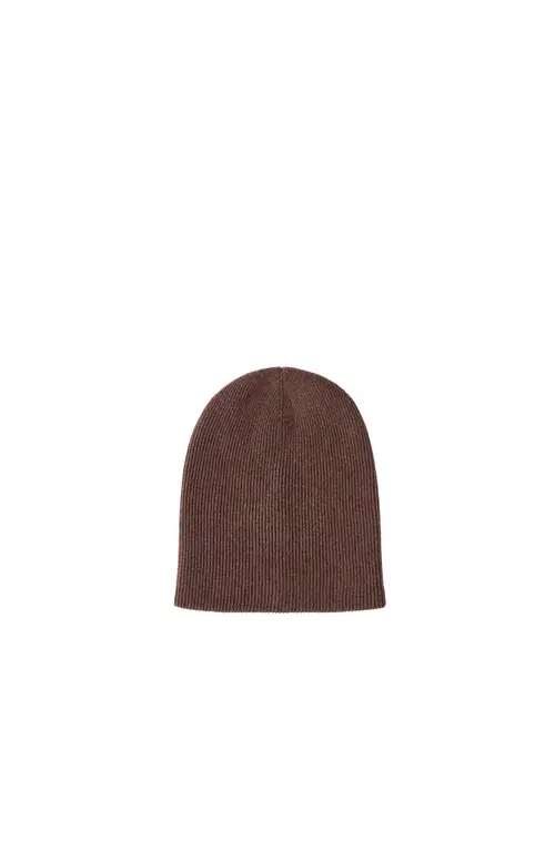Brunello Cucinelli Cashmere English Rib Knit Beanie - Pine Cone Brown