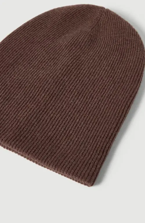 Brunello Cucinelli Cashmere English Rib Knit Beanie - Pine Cone Brown