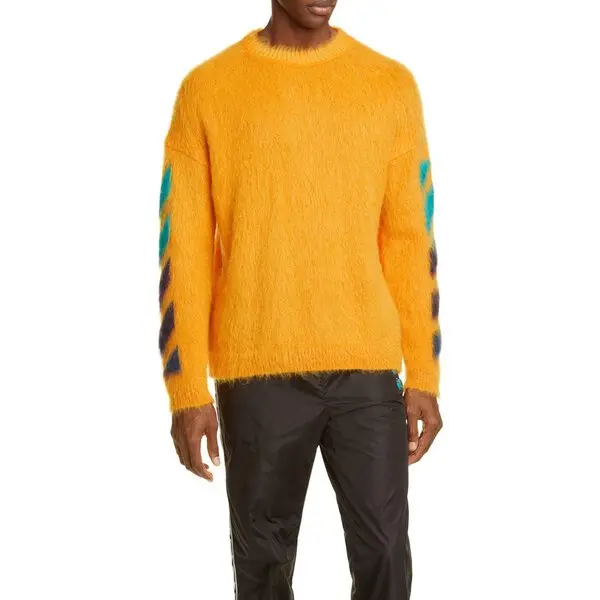 Off-White Brushed Mohair Blend Sweater