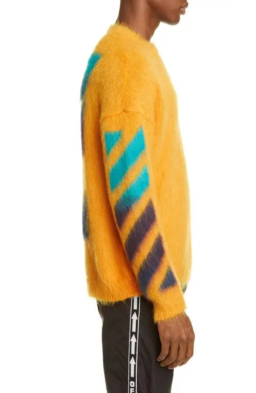 Off-White Brushed Mohair Blend Sweater