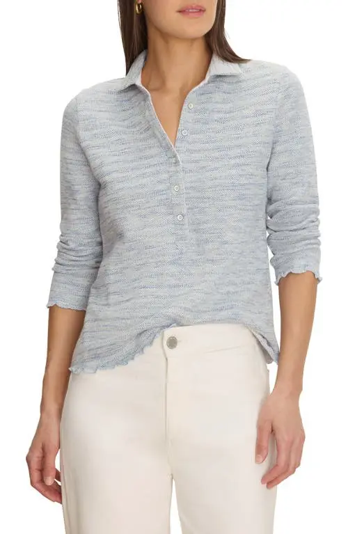 NIC+ZOE Spacedye Elbow Sleeve Polo - Blue Multi