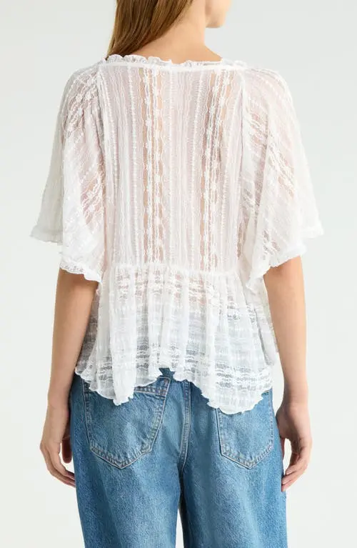 Free People In Your Dreams" Lace Top - Clean Ivory