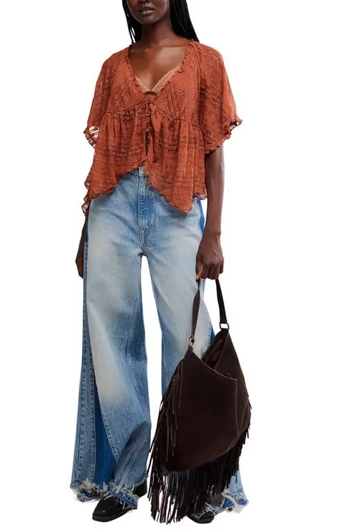 Free People In Your Dreams Lace Top - Toasted Cocoa