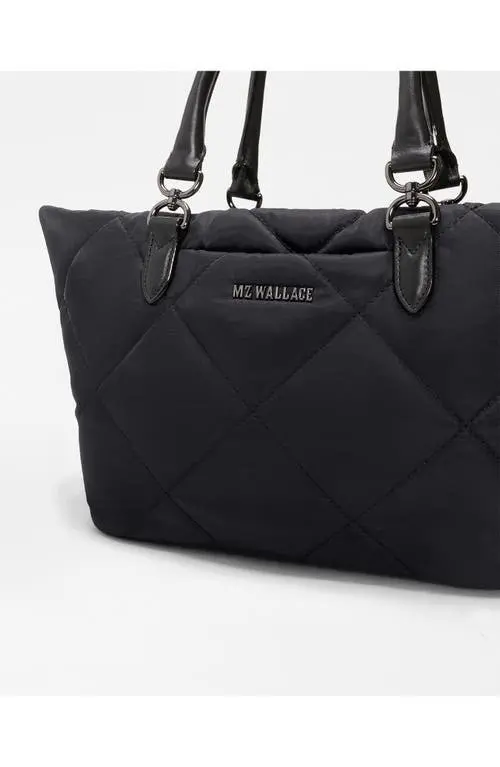 Mz Wallace Small Madison East/west Quilted Nylon Tote