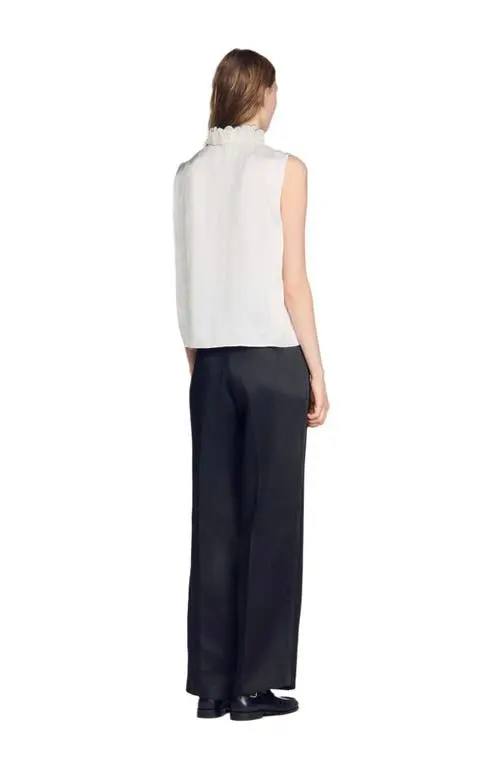 Sandro Ruffled Collar Shirt
