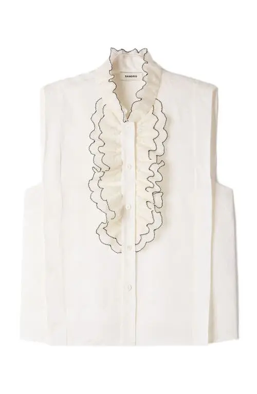 Sandro Ruffled Collar Shirt