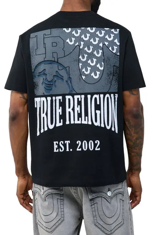 True Religion Buddha Arch Cotton Graphic T-shirt - Jet Black