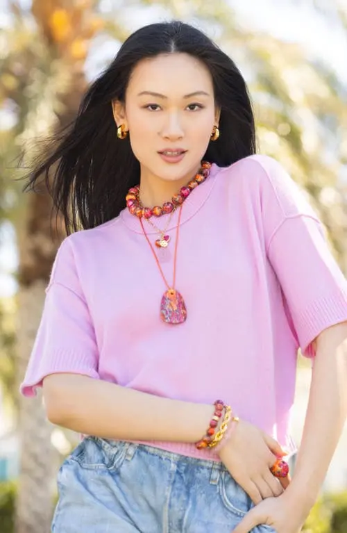 Nest Jewelry Spiny Oyster Cord Pendant Necklace