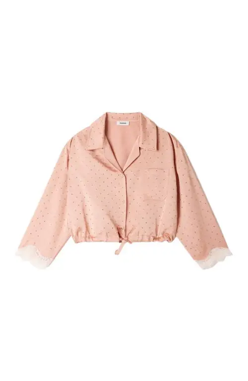 Sandro Shirt Embellished With Rhinestones - Nude