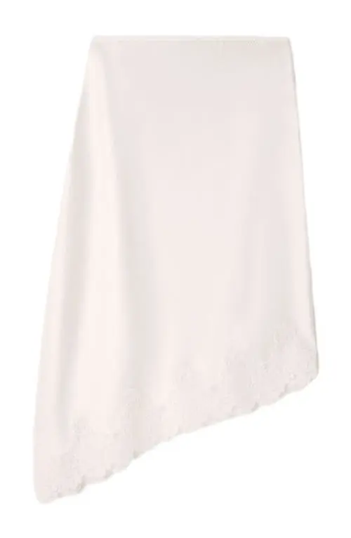 Sandro Asymmetrical Satin Skirt With Lace - Ecru