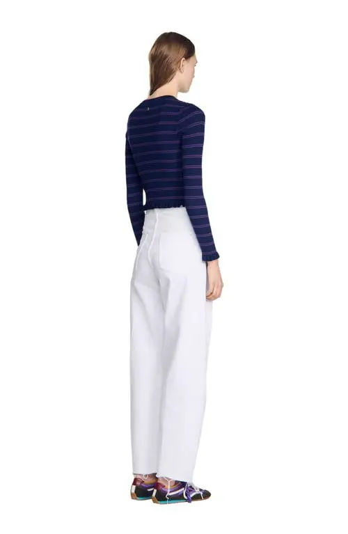 Sandro Striped Knit Cardigan