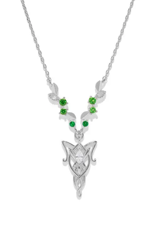 GIRLS CREW 18k Plated Cubic Zirconia Elven Pendant Necklace - Silver