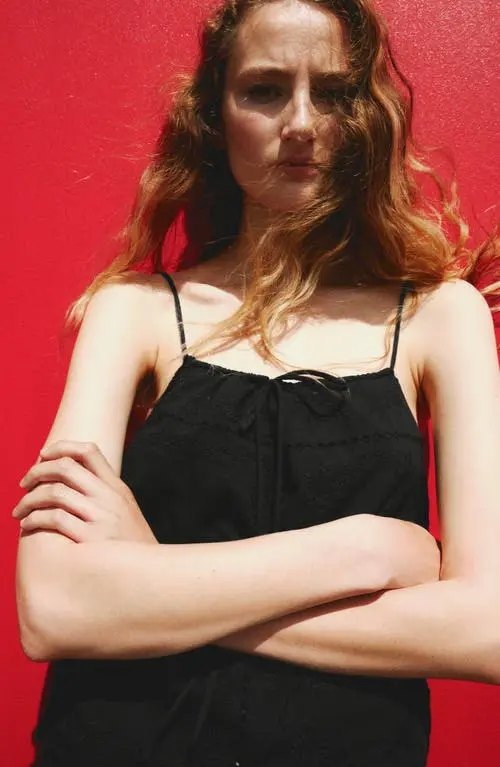 Mango Embroidered Cotton Top