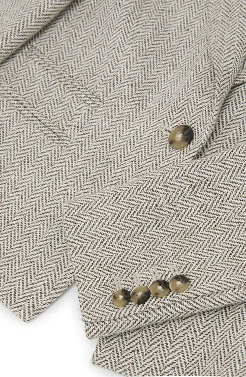 REISS Ezra Herringbone Cropped Blazer