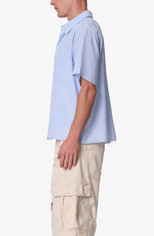 Mnml Striped Poplin Cropped Short Sleeve Shirt