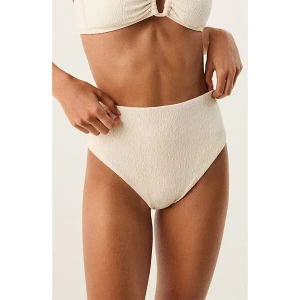 VIX PAULA HERMANNY Bela High Waist Swim Bottoms - White
