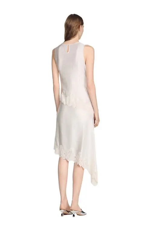 Sandro Asymmetric Satin-effect Dress