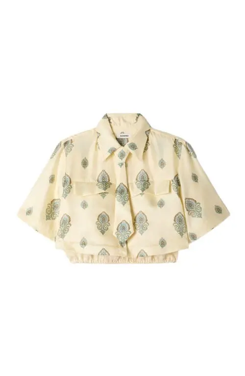 Sandro Paisley Print Crop Top