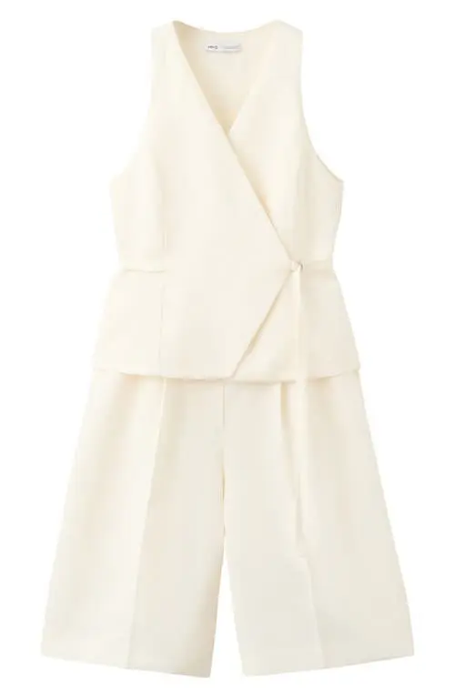 Mango Tailored Wrap Jumpsuit With Wide Legs