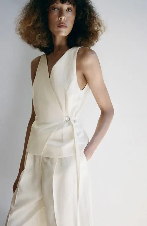 Mango Tailored Wrap Jumpsuit With Wide Legs