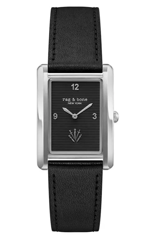 Rag & Bone Brynn Leather Strap Tank Watch