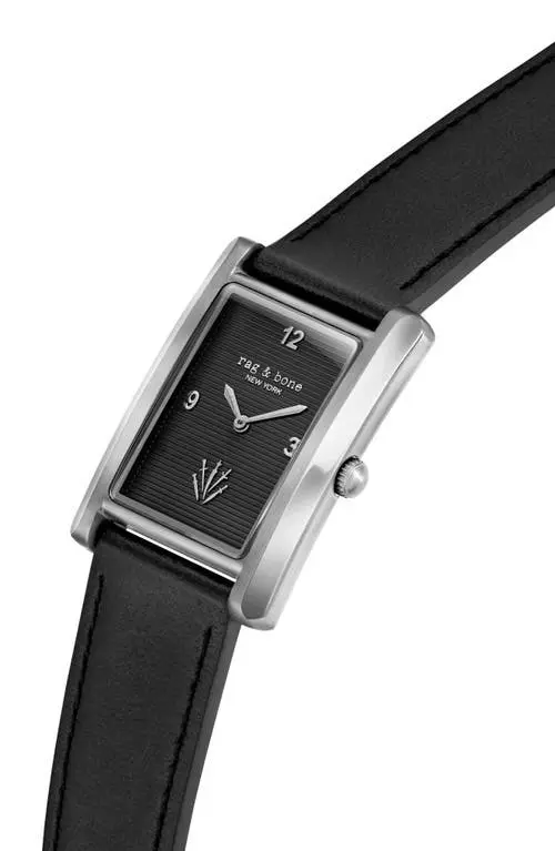 Rag & Bone Brynn Leather Strap Tank Watch