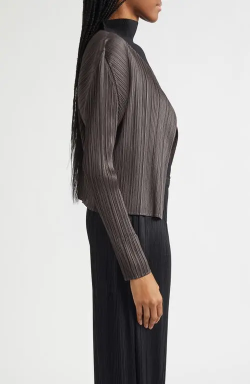 Issey Miyake Pleated Open Front Cardigan