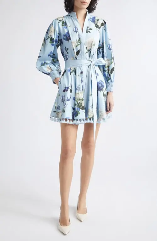 Alice + Olivia Lucy Floral Long Sleeve Minidress - Fly Away