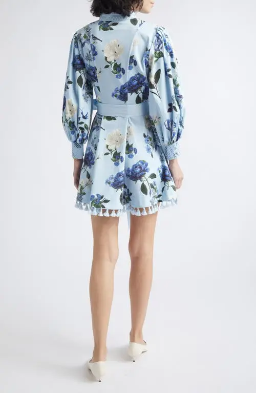 Alice + Olivia Lucy Floral Long Sleeve Minidress
