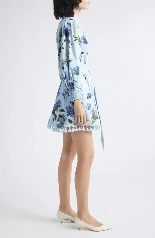 Alice + Olivia Lucy Floral Long Sleeve Minidress