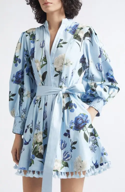 Alice + Olivia Lucy Floral Long Sleeve Minidress