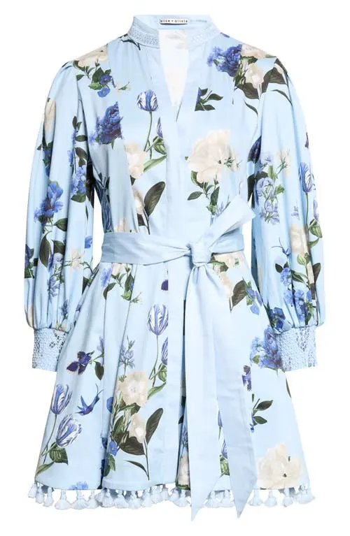 Alice + Olivia Lucy Floral Long Sleeve Minidress
