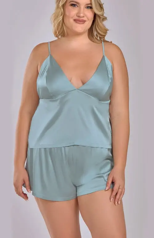 ICOLLECTION Satin Cami And Shorts Pajama Set