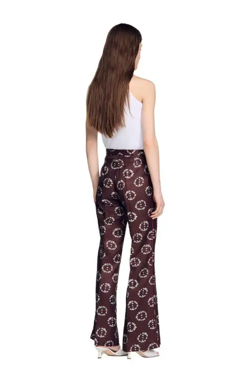 Sandro Floral-print Floaty Trousers