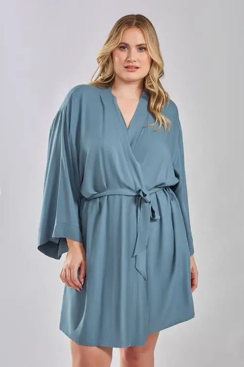 ICOLLECTION Organic Cotton And Tencel Blend Robe
