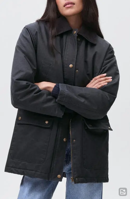 Mango Waxed Effect Cotton Blend Jacket