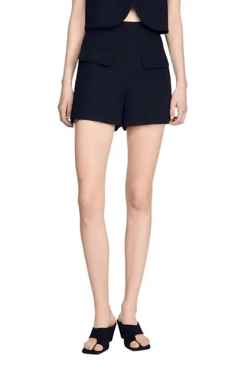 Sandro High-waisted Wool Shorts