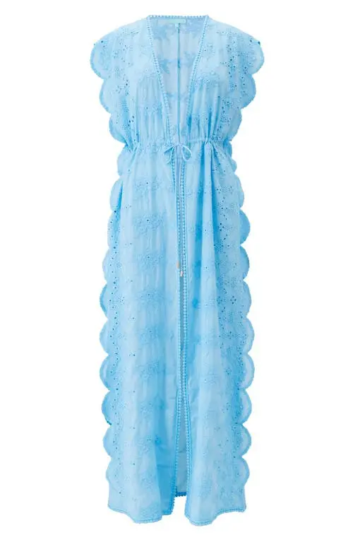 Melissa Odabash Talitha Embroidered Eyelet Cotton Cover-up Dress - Oasis