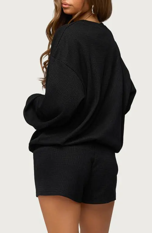 EDIKTED Baila Waffle Henley Top