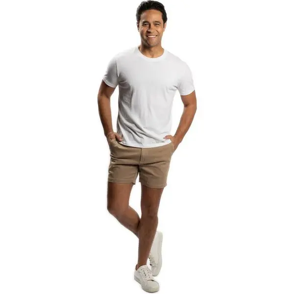 PETER MANNING NYC Stretch Chino Shorts 5 Inch - Khaki