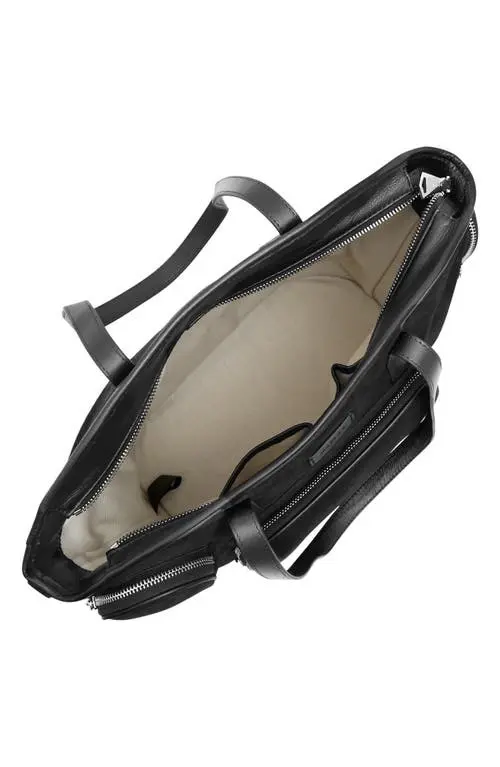 AIMEE The Skipper Cargo Leather Tote - Black Suede