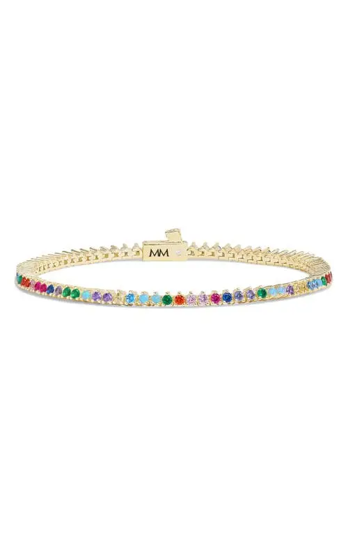 Melinda Maria Baby Not Your Basic Rainbow Tennis Bracelet - Gold-rainbow