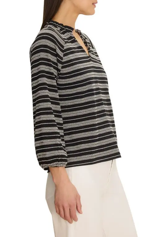 NIC+ZOE Jacquard Stripe Knit Cotton Top
