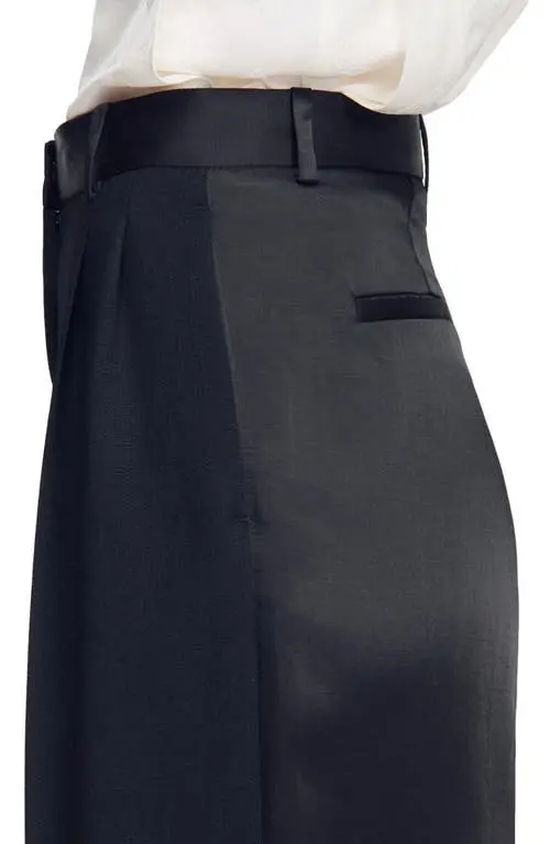 Sandro Mixed-material Satin Trousers