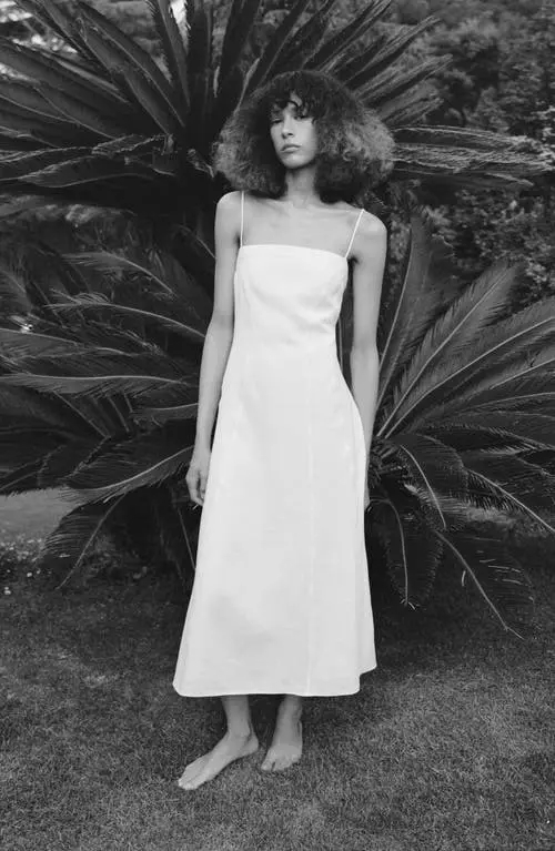Mango A-line Linen Dress