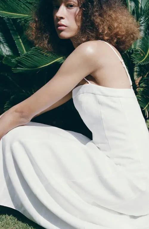 Mango A-line Linen Dress