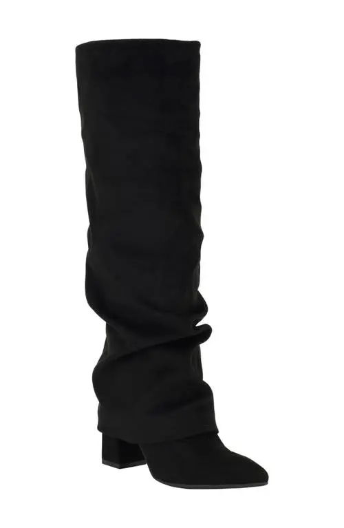 Guess Geima Pointed Toe Slouch Foldover Boot - Black