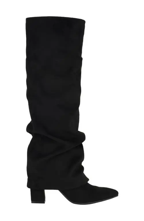 Guess Geima Pointed Toe Slouch Foldover Boot - Black